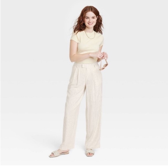 a new day | Pants & Jumpsuits | Womens High Rise Linen Wide Leg ...